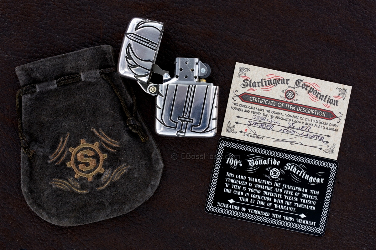 Starlingear Custom Sterling Silver Strider-logo Zippo-Style Lighter ...